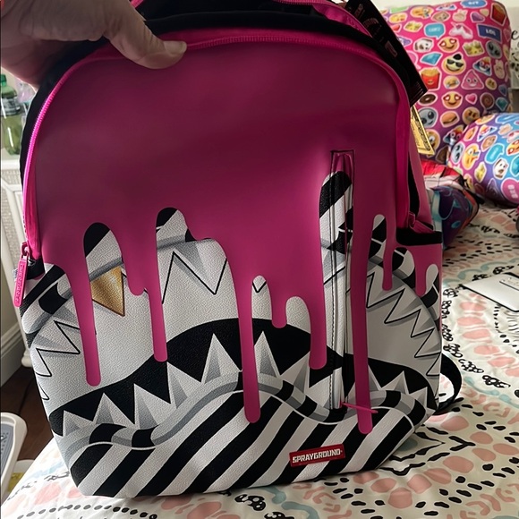 Sprayground | Bags | Sprayground Pink And Black Drip Backpack | Poshmark